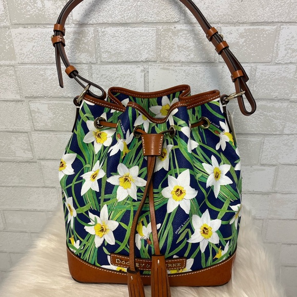 Dooney & Bourke | Bags | Dooney Bourke Daffodil Drawstring Bucket Bag ...